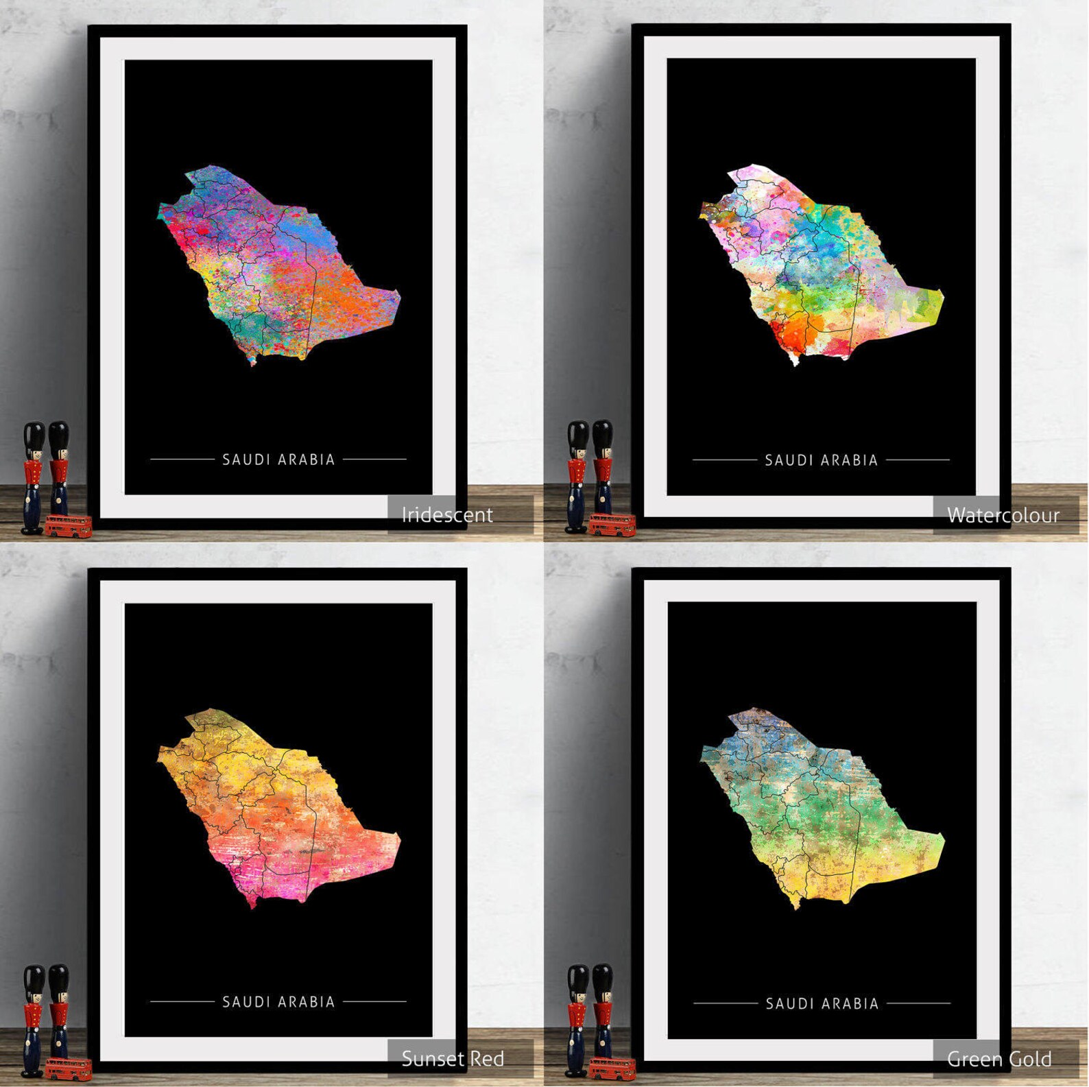 Saudi Arabia Map Country Map of Saudi Arabia Art Print | Etsy