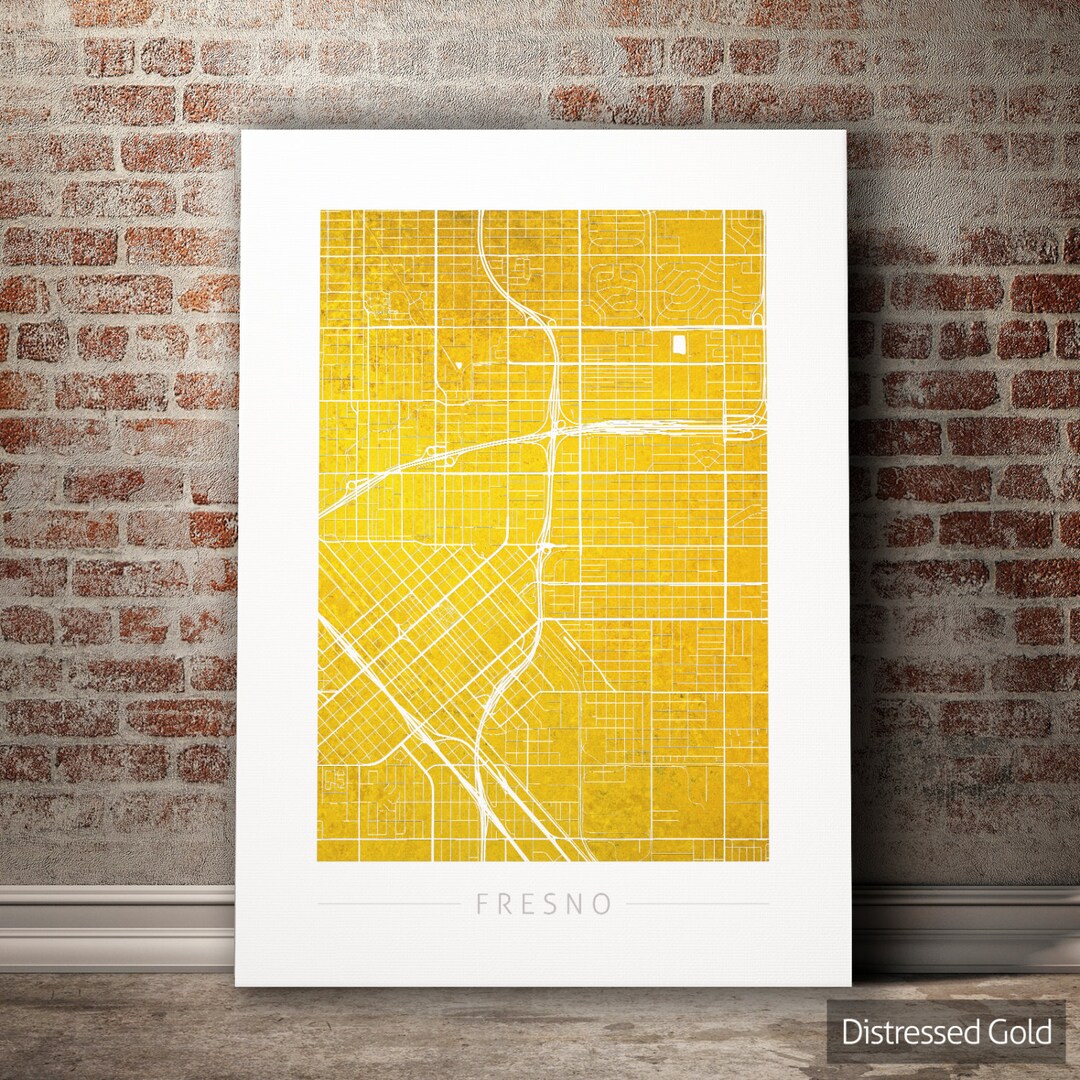 Mapa de Fresno Mapa de calles de la ciudad de Fresno, California ...