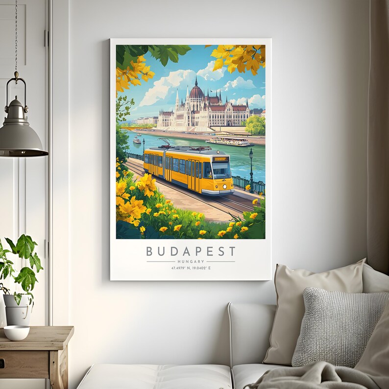 Budapest Travel Poster - Hungary, Budapest Print, Home Decor, Print ...