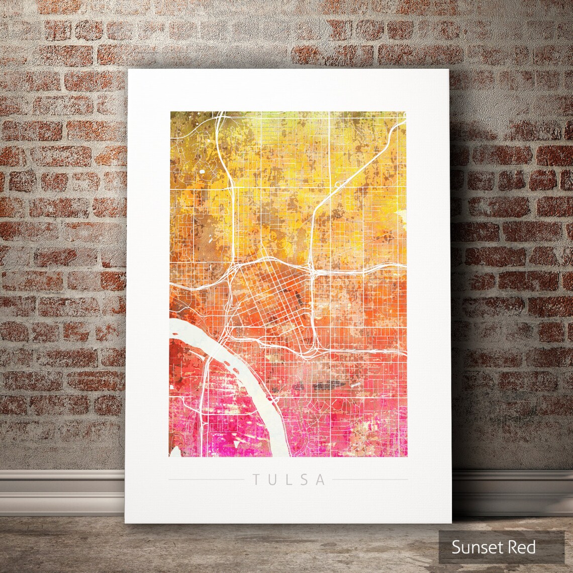Tulsa Map City Street Map of Tulsa Oklahoma Art Print | Etsy