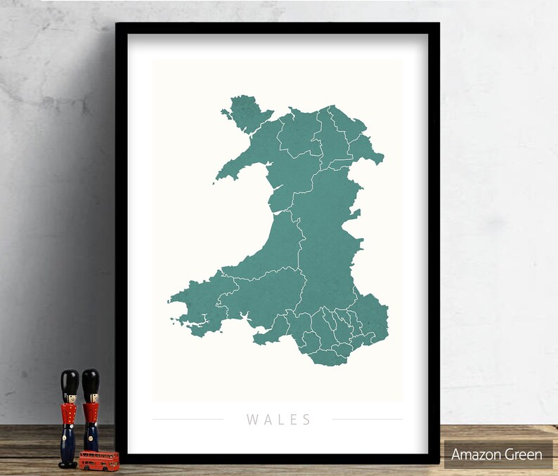 Wales Map Country Map of Wales Art Print Watercolor | Etsy