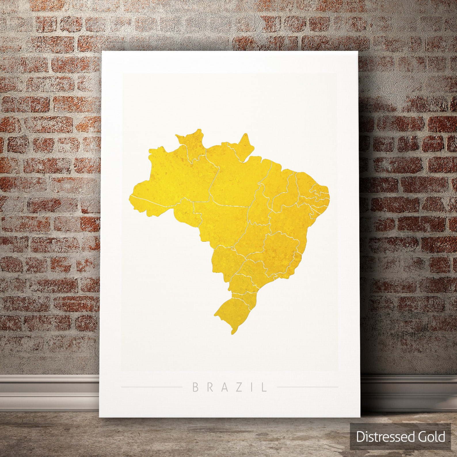 Brazil Map Country Map of Brazil Art Print Watercolor - Etsy