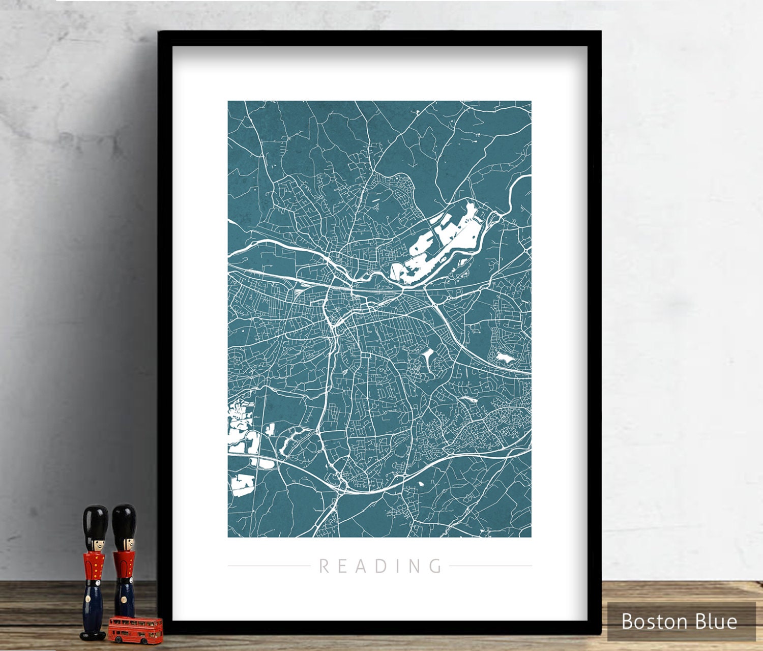 Reading Map City Street Map of Reading England Art Print | Etsy