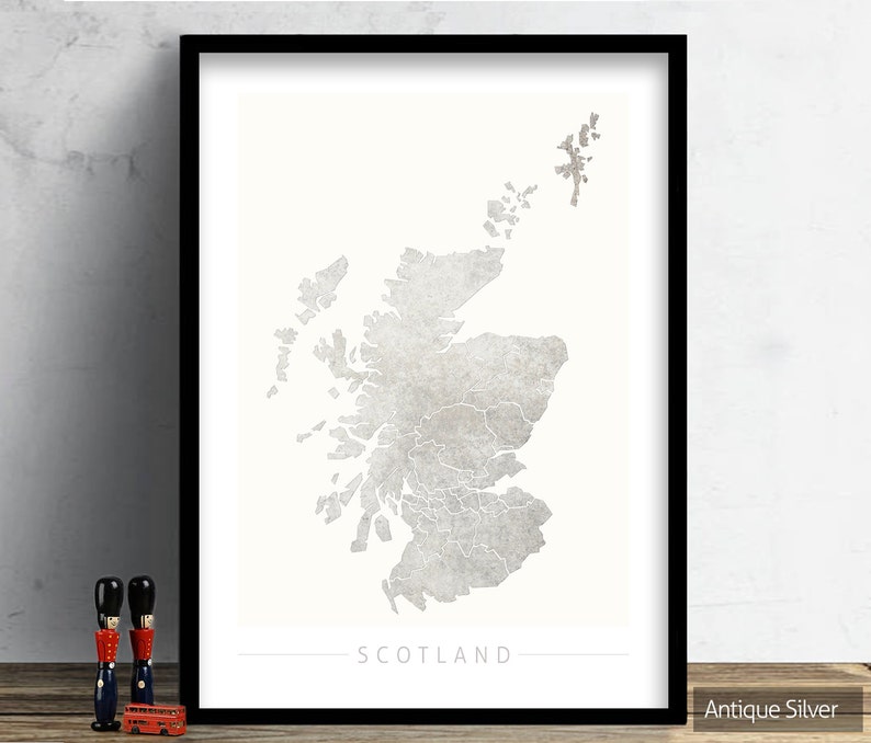 Scotland Map Country Map of Scotland Art Print Watercolor - Etsy