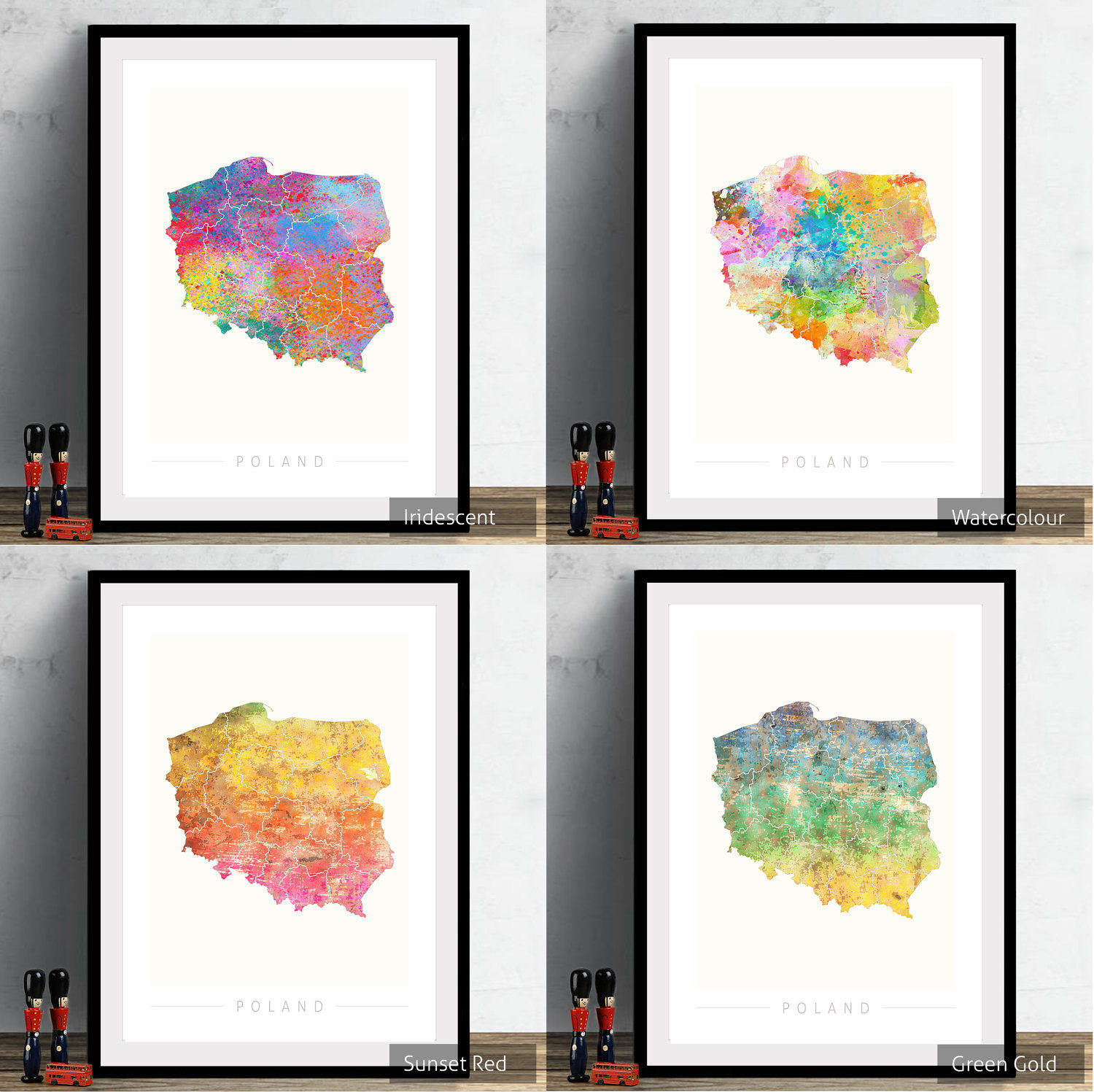 Poland Map Country Map of Poland Art Print Watercolor | Etsy