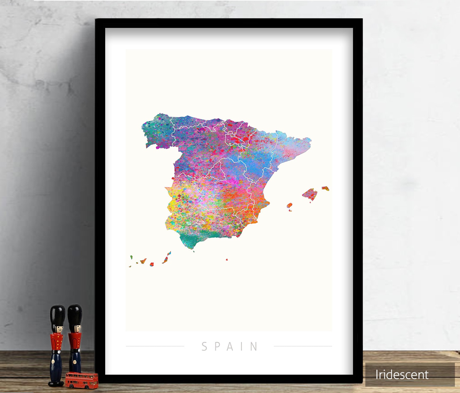 Spain Map Country Map of Spain Art Print Watercolor - Etsy