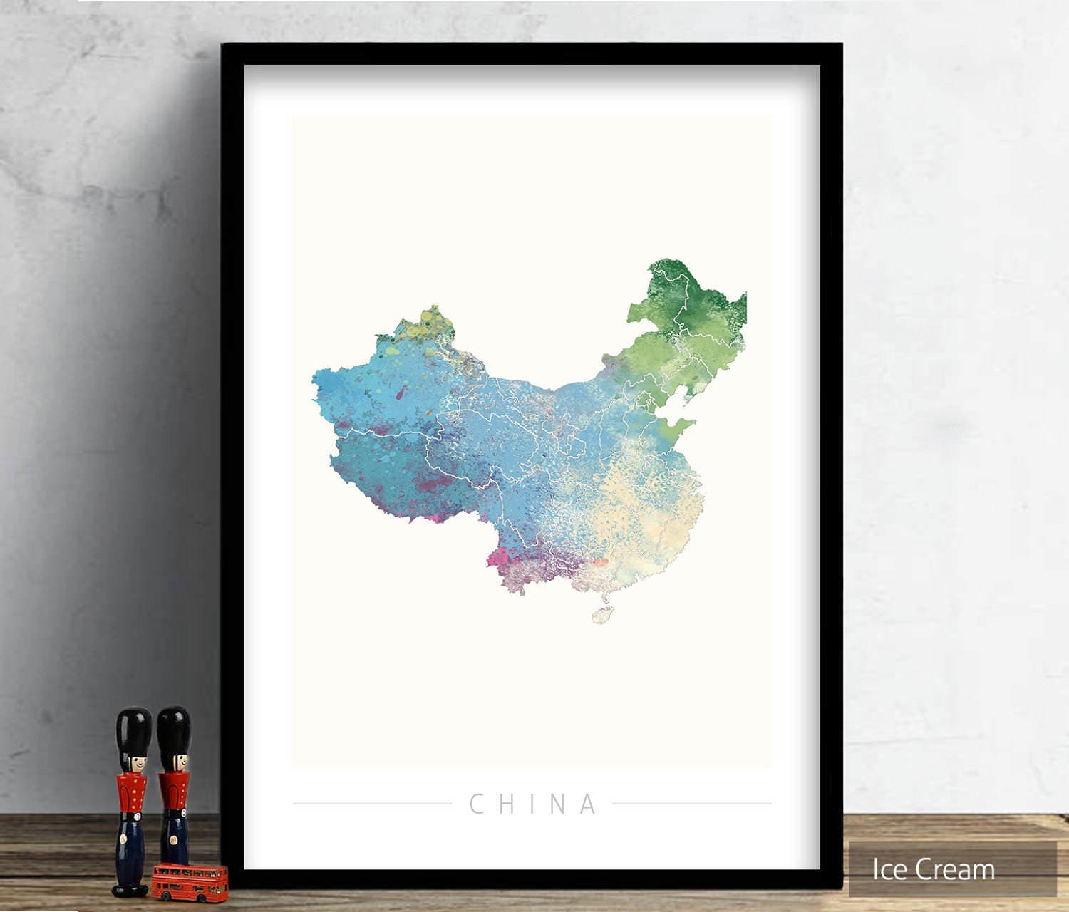 China Map Country Map of China Art Print Watercolor - Etsy