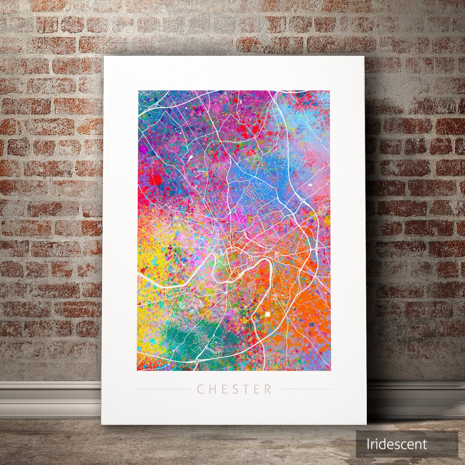 Chester Map City Street Map of Chester England Art Print - Etsy