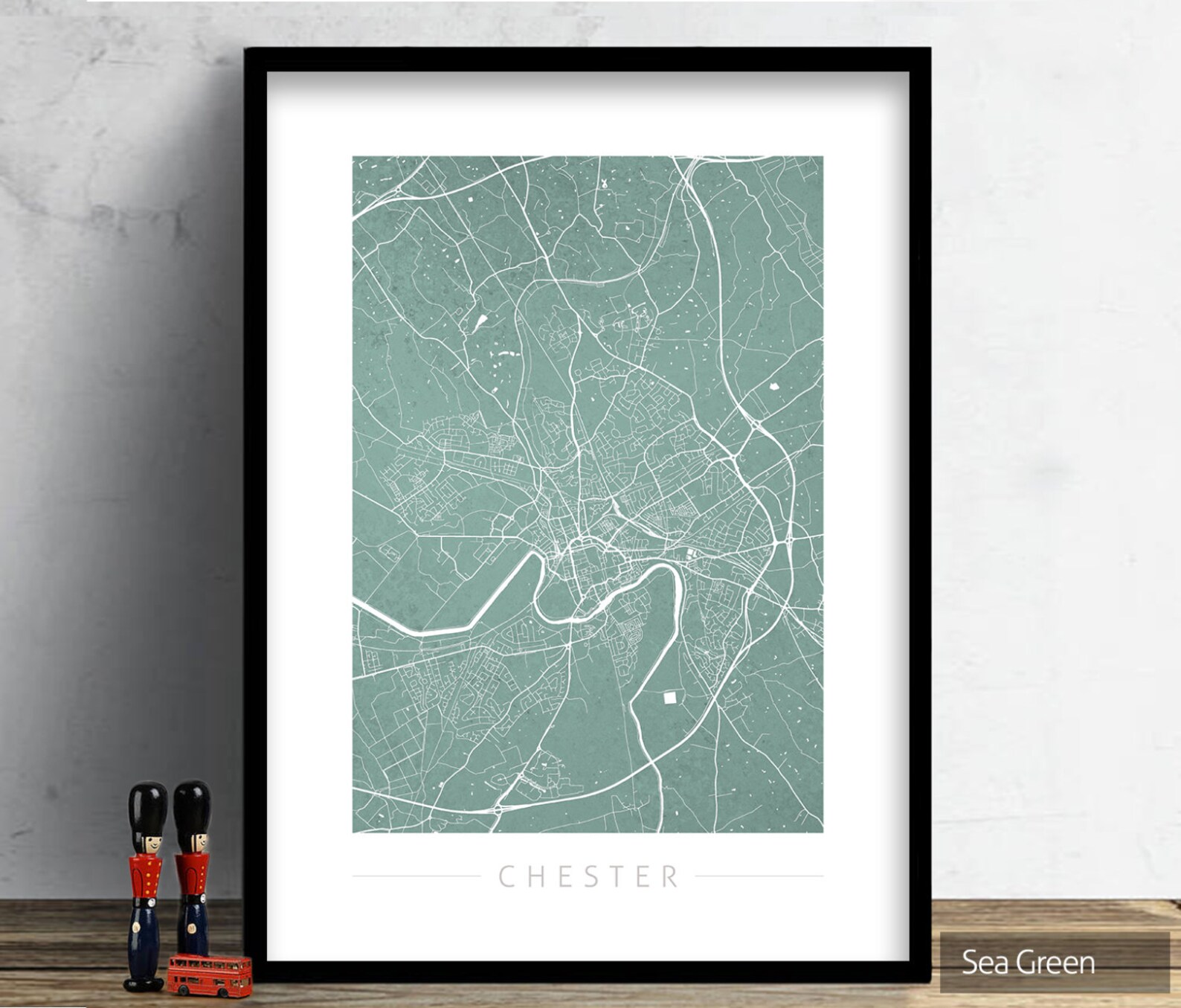 Chester Map City Street Map of Chester England Art Print | Etsy UK