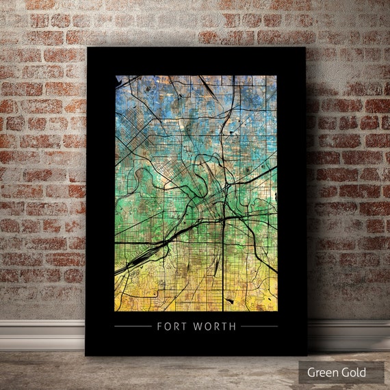 Fort Worth Texas Map City Street Map of Fort Worth USA - Etsy
