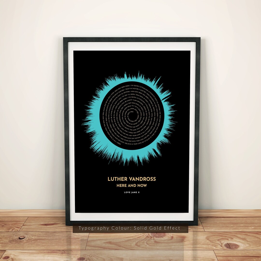 Custom COLOURED SOUND WAVE Art Print | Personalised Sound Wave & Lyrics ...