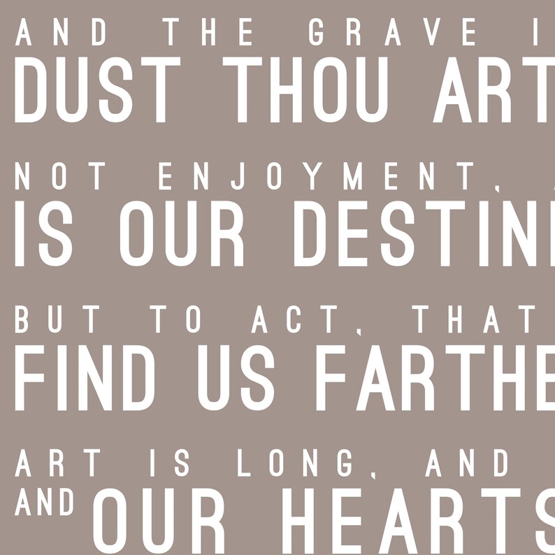 A PSALM OF LIFE Print Henry Wadsworth Longfellow Poem - Etsy