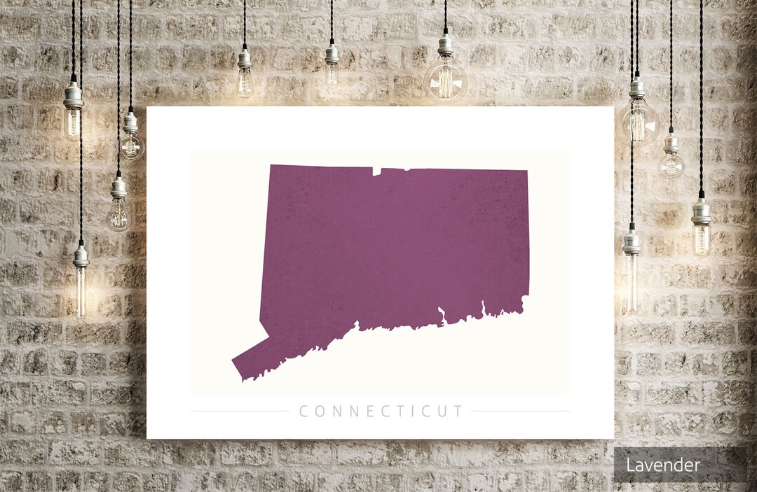 Mapa de Connecticut Mapa del estado de Connecticut - Etsy España