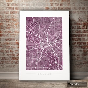 Dallas, Texas Map - City Street Map of Dallas, Texas USA Map - Art ...