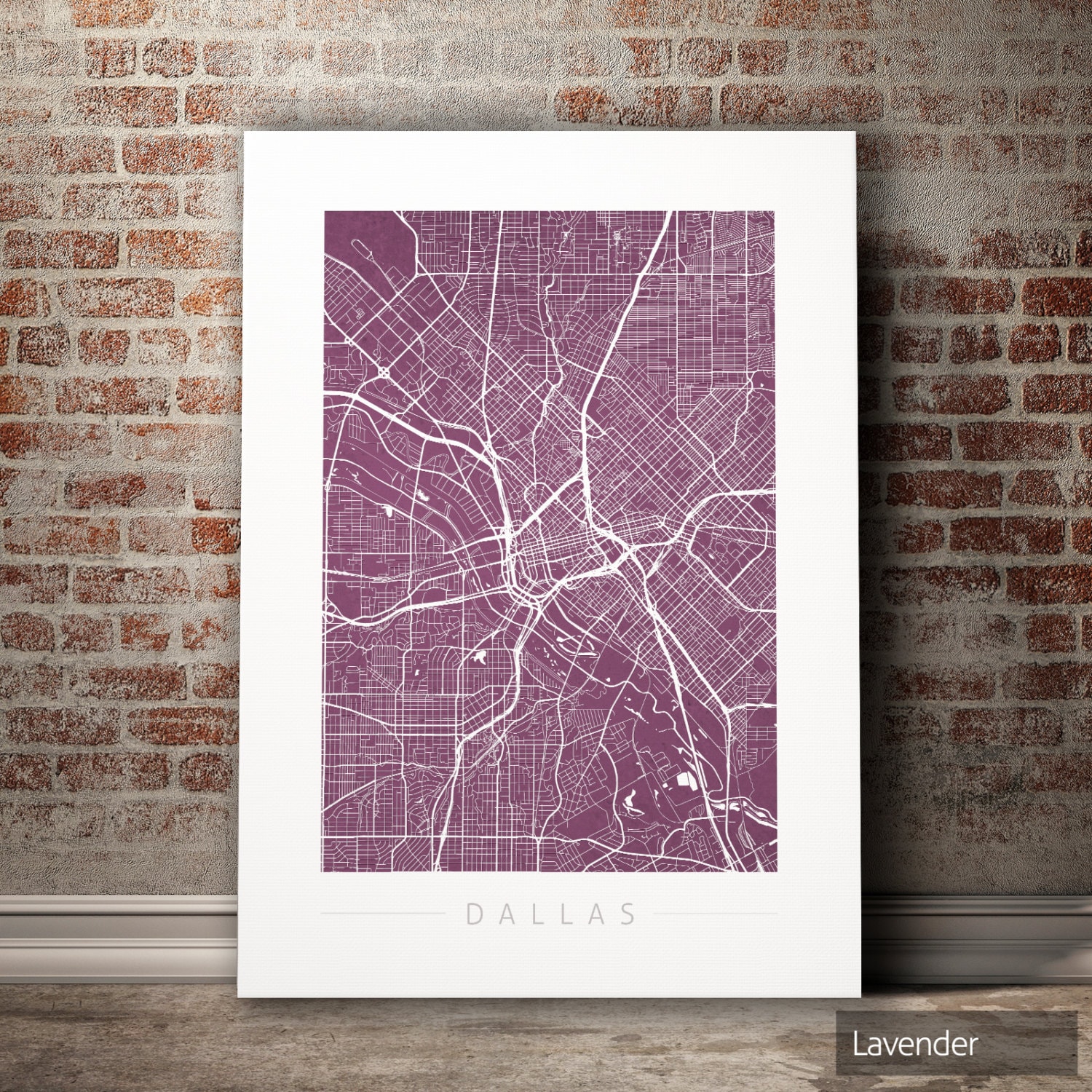 Dallas, Texas Map - City Street Map of Dallas, Texas USA Map - Art ...