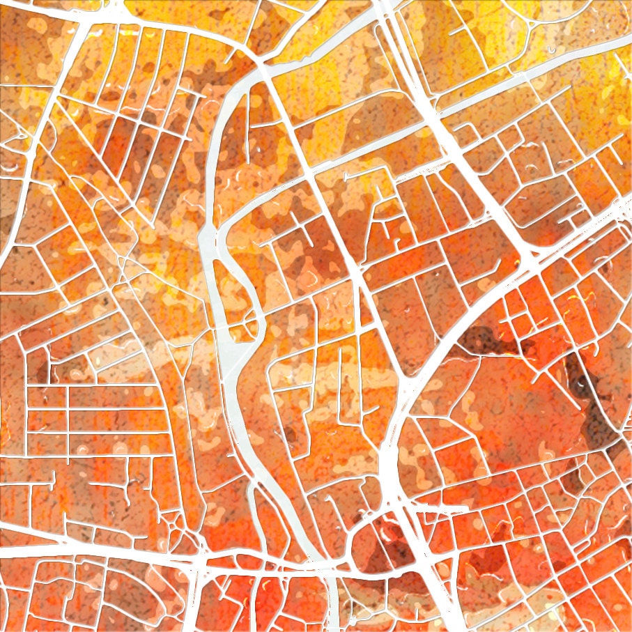 Leicester Map City Street Map of Leicester England Art | Etsy