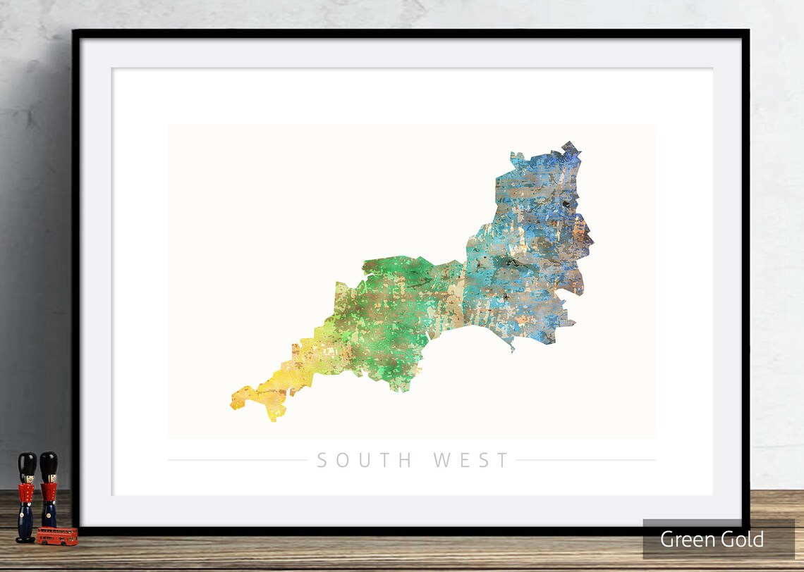 South West Map County Map of South West England Art Print - Etsy UK