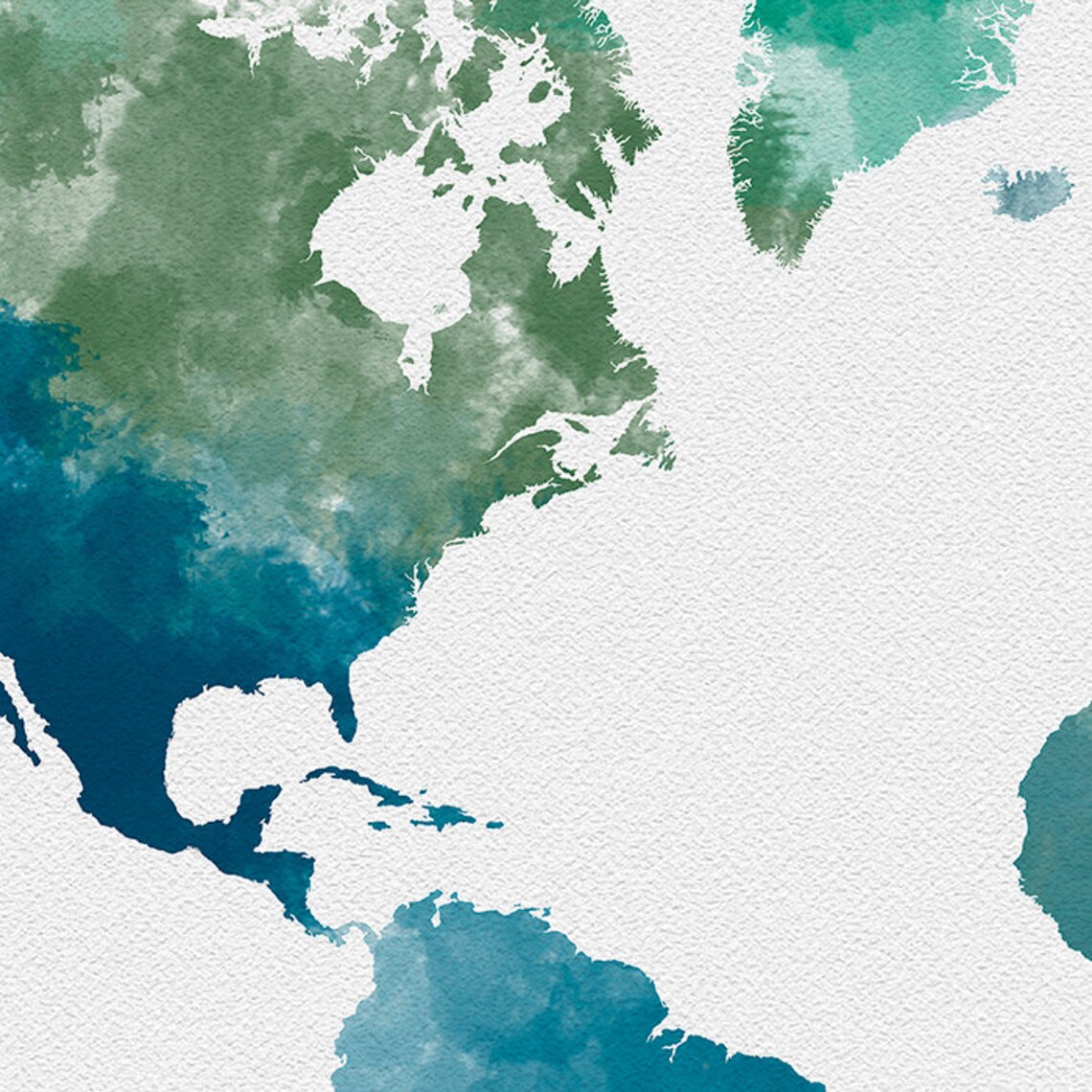 World Map Watercolor Illustration Art Print Large Map Print | Etsy