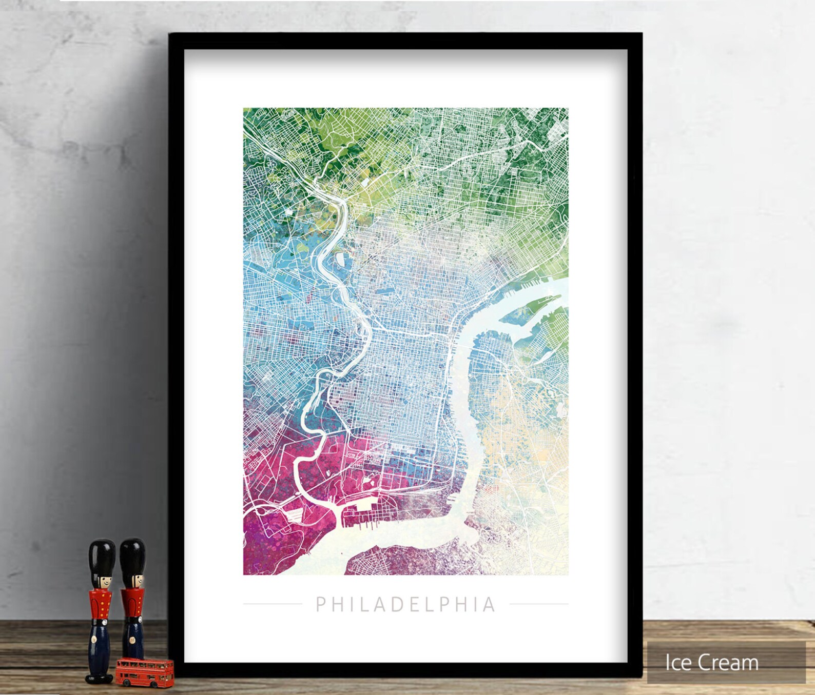 Philadelphia Map - City Street Map of Philadelphia Pennsylvania - Art ...