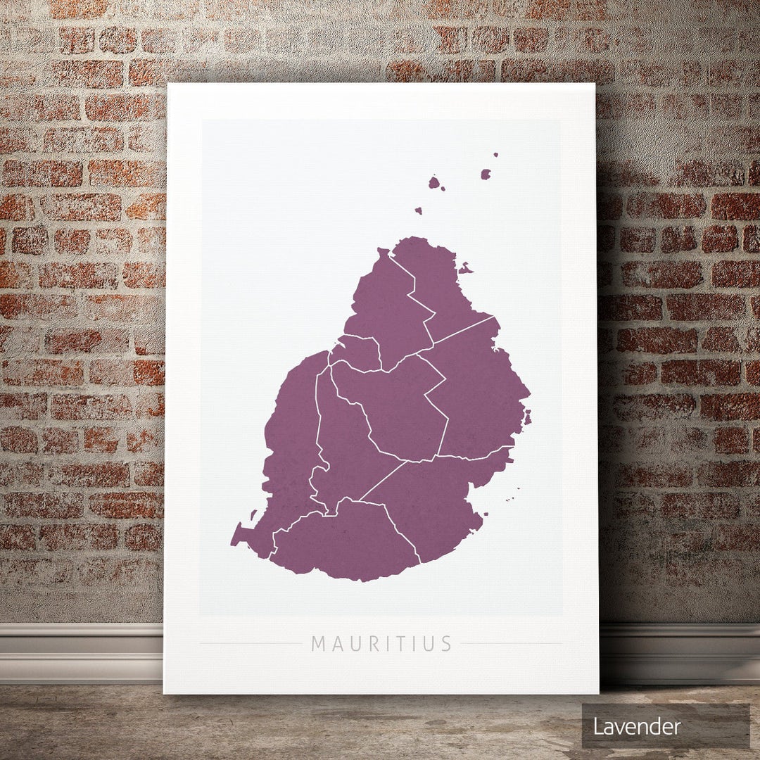 Mauritius Map - Island Map of Mauritius - Art Print Watercolor ...