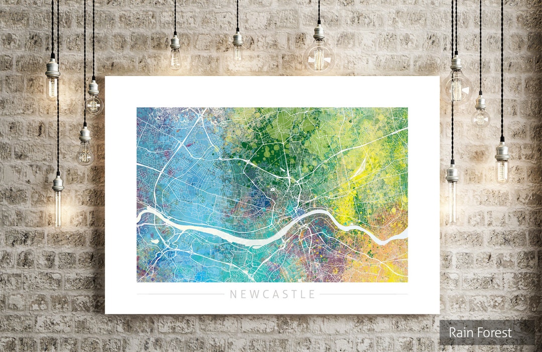 Newcastle Map - City Street Map of Newcastle, England - Art Print ...
