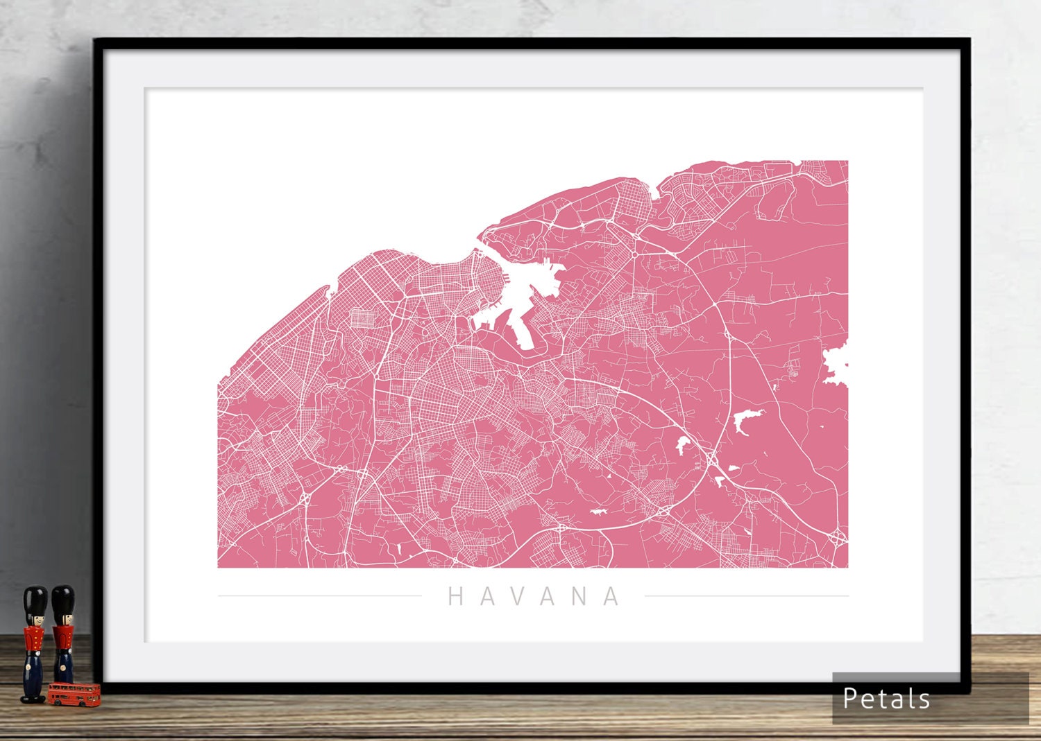 Havana Map City Street Map of Havana Cuba Art Print | Etsy