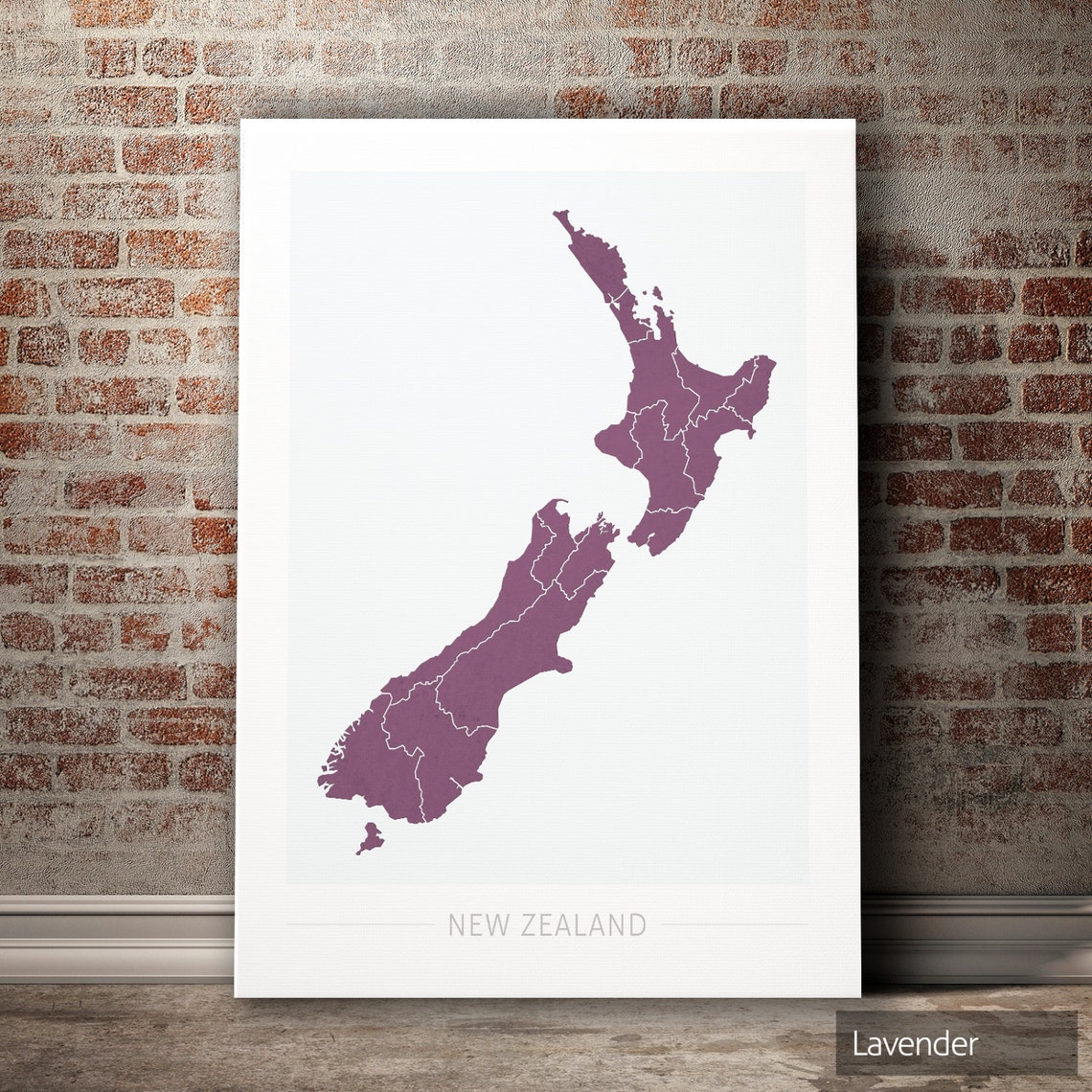 New Zealand Map Country Map of New Zealand Art Print - Etsy