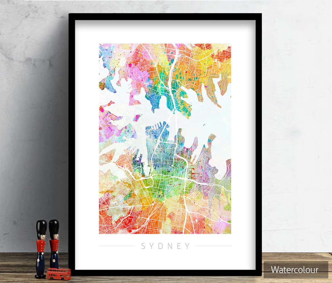Sydney Map - City Street Map of Sydney, Australia - Art Print ...