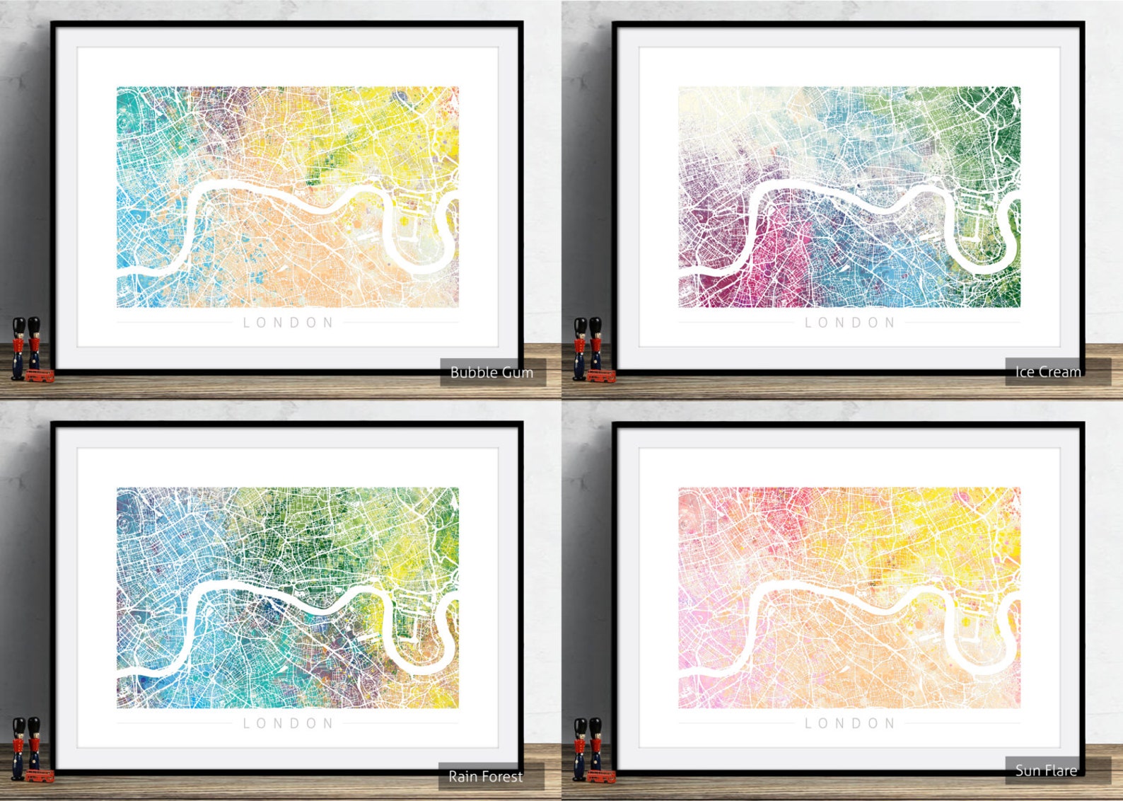 London Map City Street Map of London England Art Print | Etsy