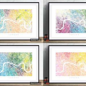 London Map - City Street Map of London England - Art Print Watercolor ...