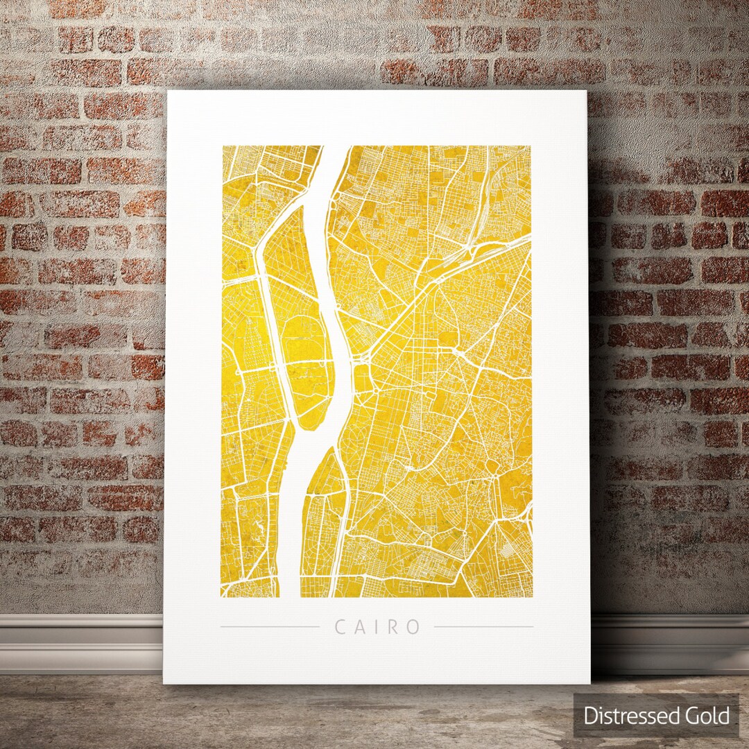 Cairo Map - City Street Map of Cairo, Egypt - Art Print Watercolor ...