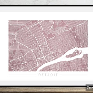 Detroit Map - City Street Map of Detroit Michigan - Art Print ...