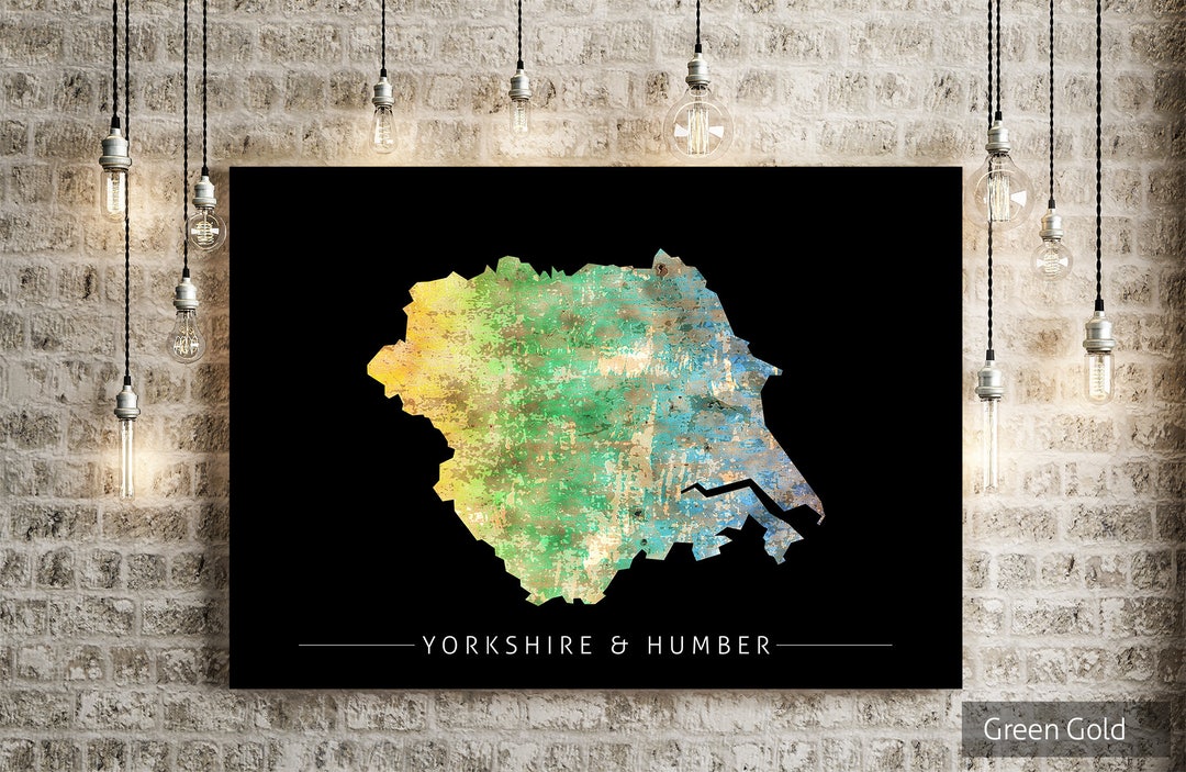 Yorkshire & Humber Map County Map of Yorkshire Humber - Etsy