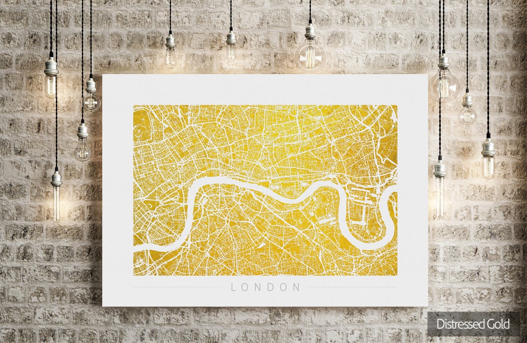 London Map - City Street Map of London England - Art Print Watercolor ...