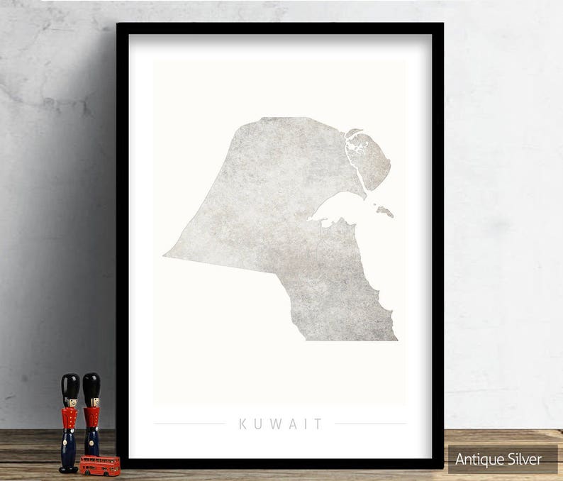 Kuwait Map Country Map of Kuwait Art Print Watercolor - Etsy