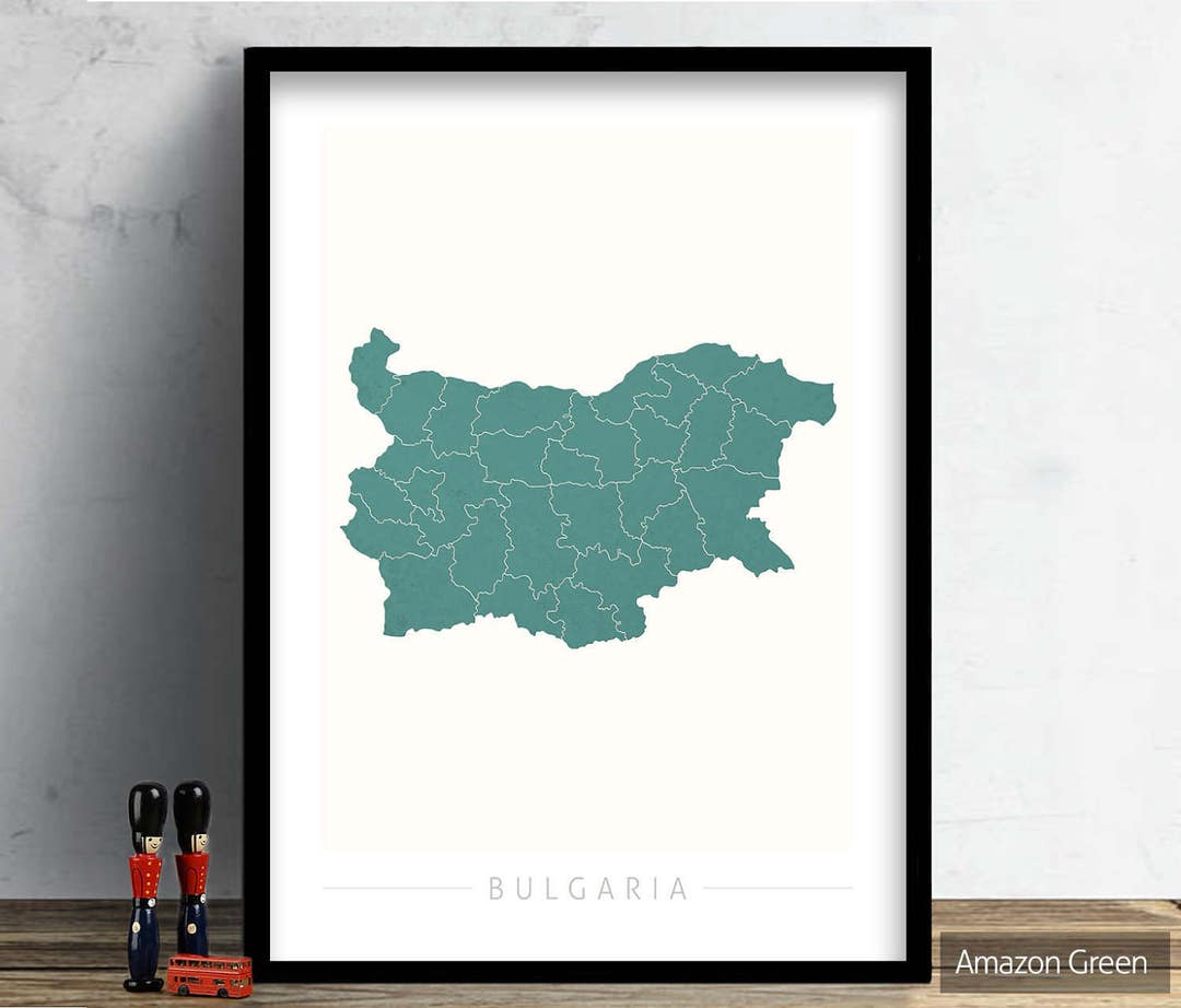 Bulgaria Map - Country Map of Bulgaria - Art Print Watercolor ...