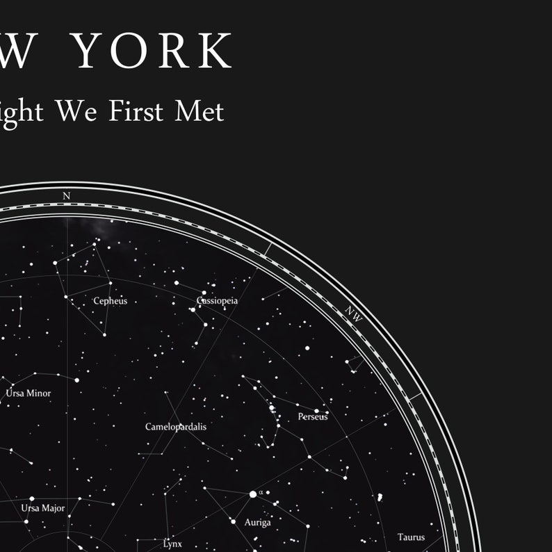 Custom Star Map - BLACK BACKGROUND | Personalised Star Map | Star ...