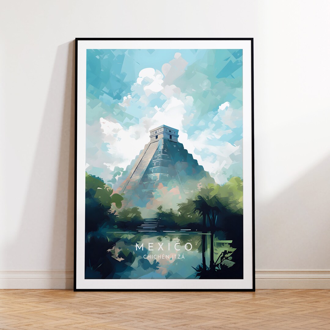 Chichen Itza Travel Print - Mexico, Chichen Itza Poster, Home Decor ...
