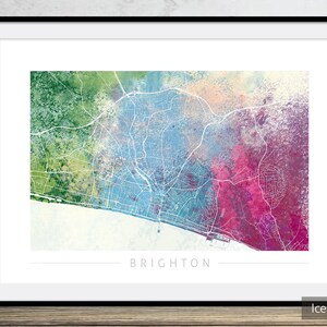Brighton Map - City Street Map of Brighton, England - Art Print ...