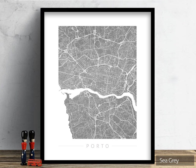 Porto Map City Street Map of Porto Portugal Art Print | Etsy UK