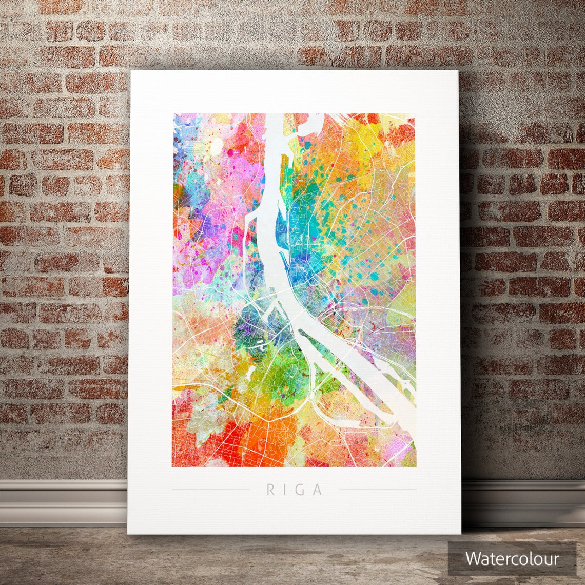 Riga Map City Street Map of Riga Latvia Art Print - Etsy