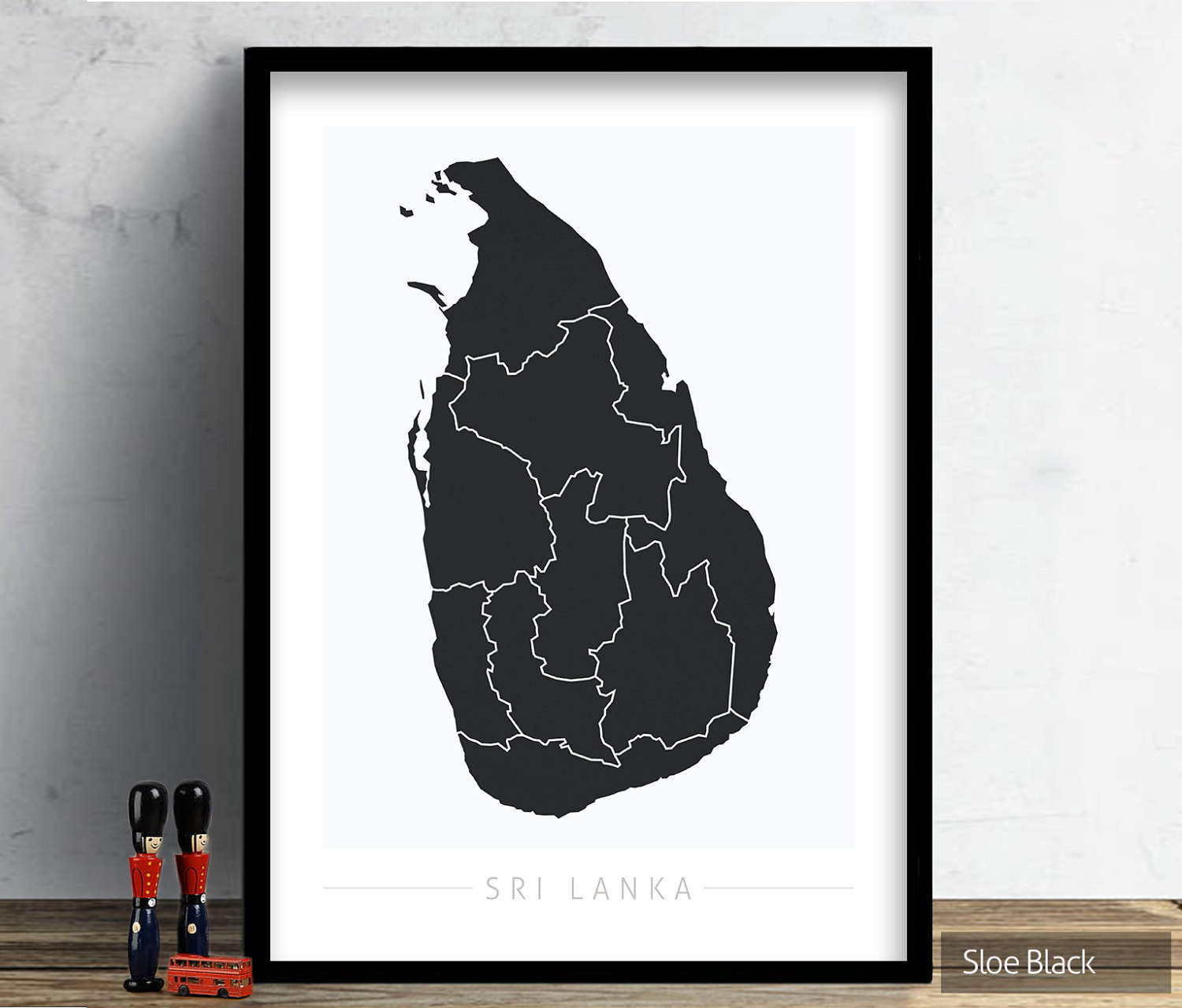 Sri Lanka Map Country Map of Sri Lanka Art Print - Etsy UK