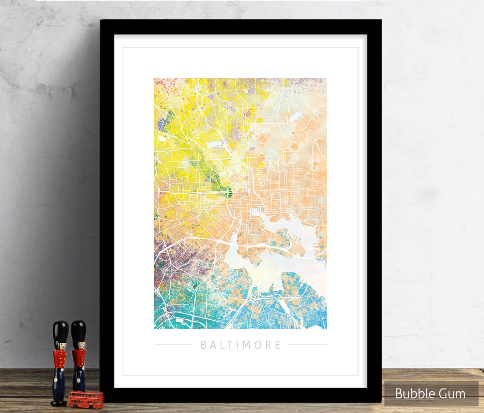 Baltimore Map - City Street Map of Baltimore, Maryland - Art Print ...