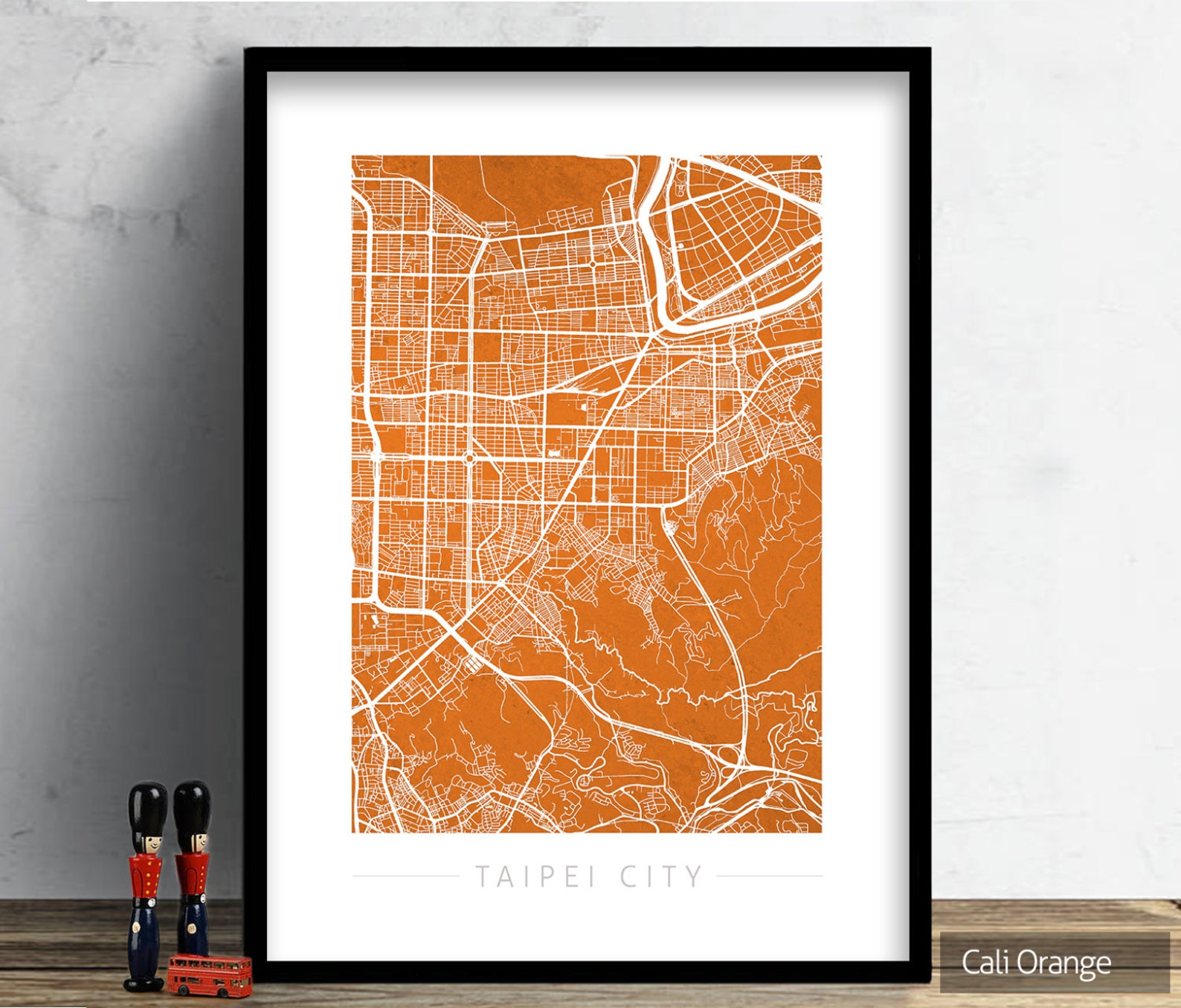Taipei City Map City Street Map of Taipei City Taiwan Art - Etsy