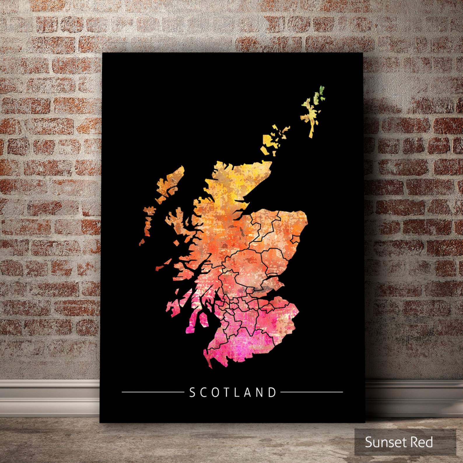 Scotland Map Country Map of Scotland Art Print Watercolor | Etsy UK