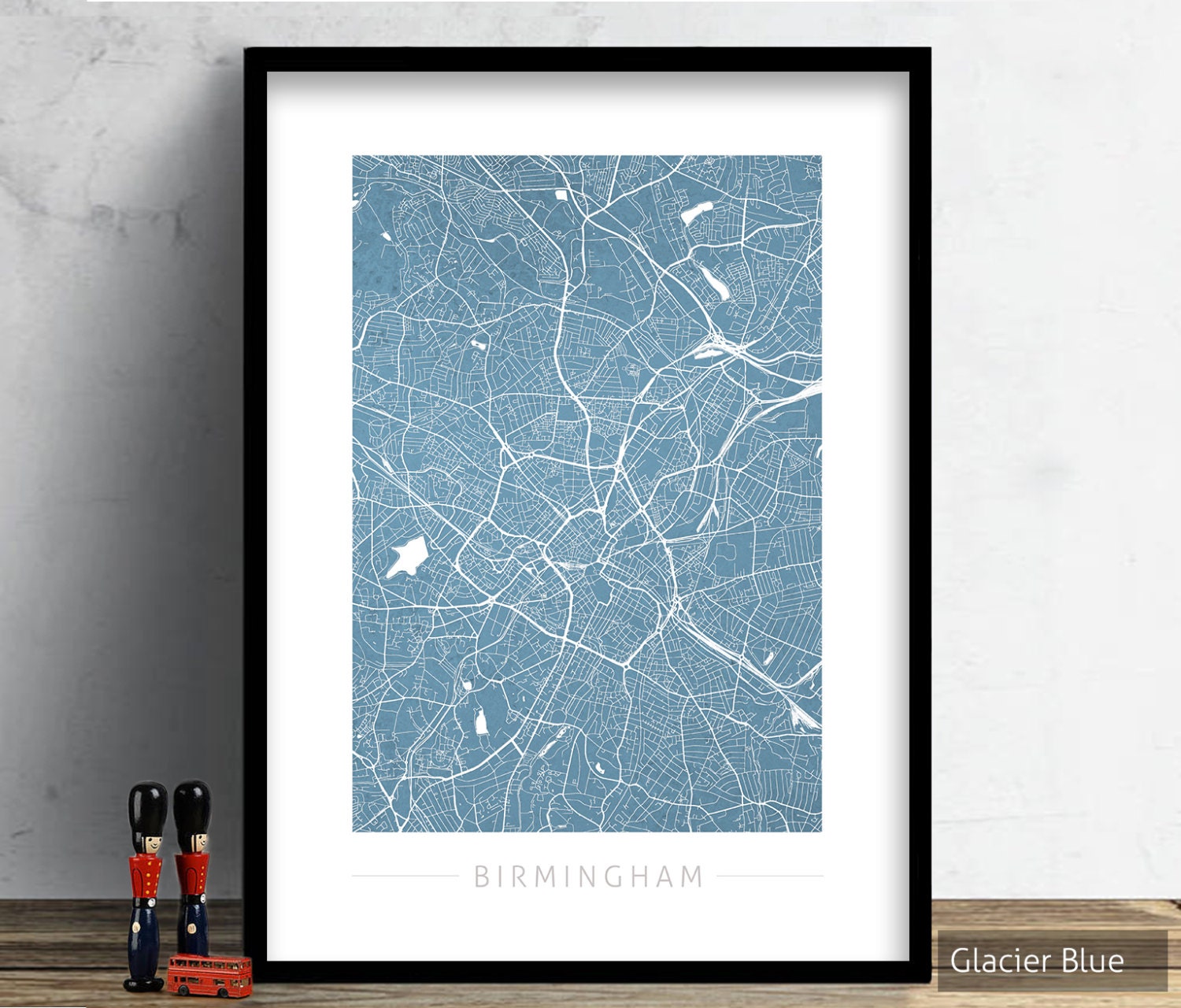 Birmingham Map - City Street Map of Birmingham England UK - Art Print ...