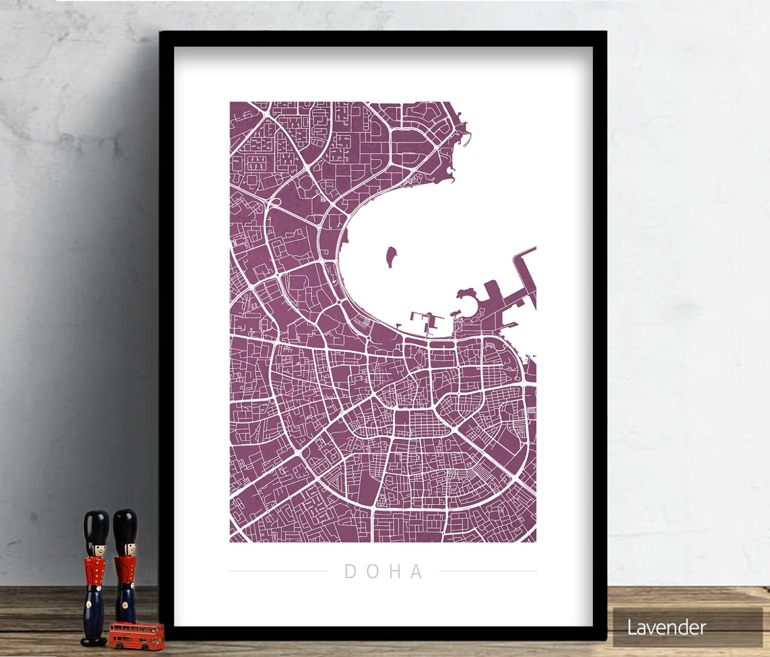 Doha Map City Street Map of Doha Qatar Art Print - Etsy Australia