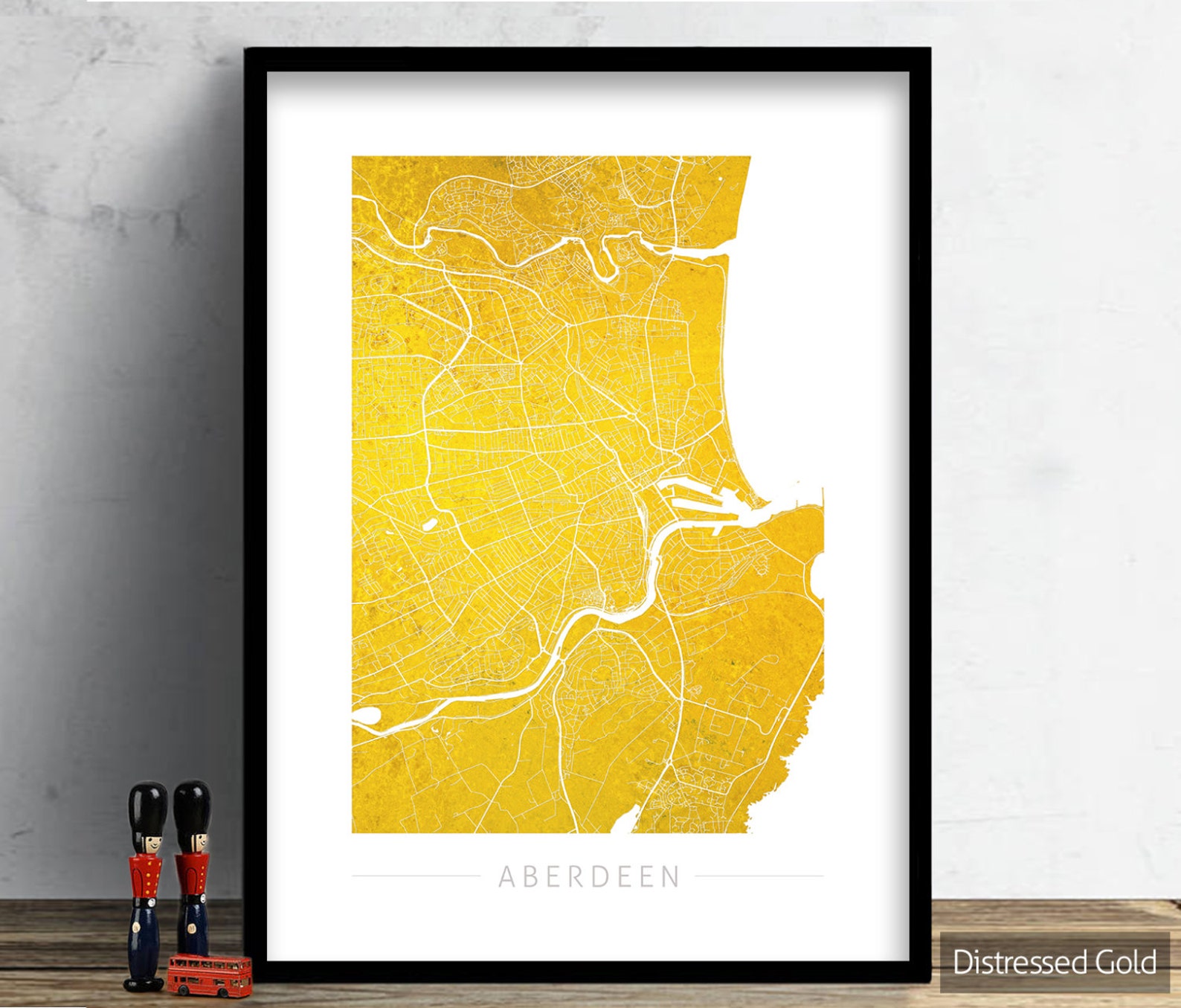 Aberdeen Map City Street Map of Aberdeen Scotland Art | Etsy