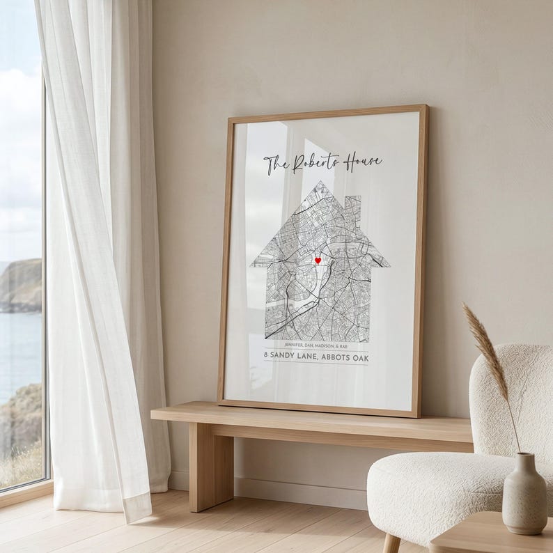 Personalised New Home Gift | Custom Map Print, Housewarming Present for ...