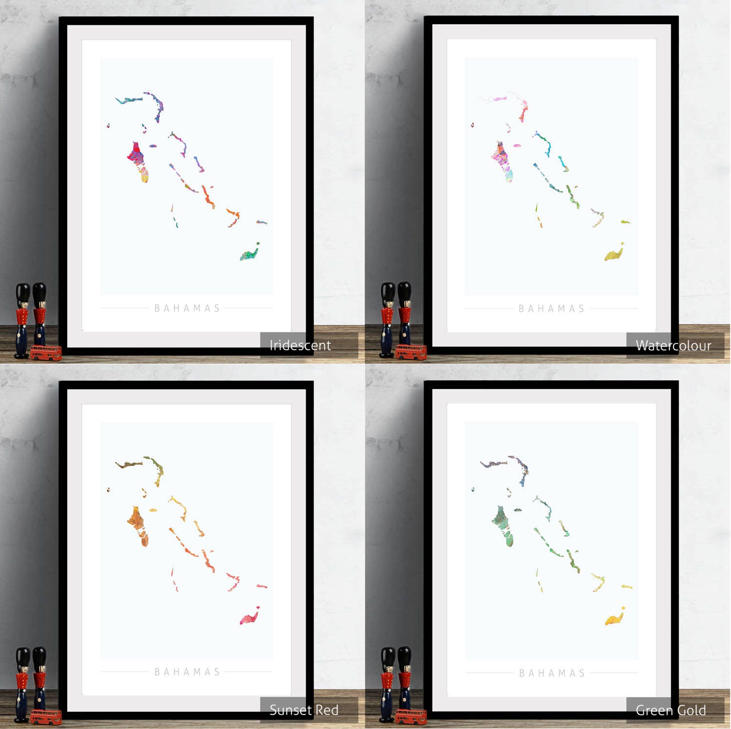 Bahamas Map Island Map of the Bahamas Art Print Watercolor - Etsy